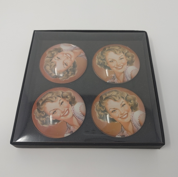 Kitchen | Vintage Style Smiling Pinup Girl Refrigerator Magnets Set Of ...
